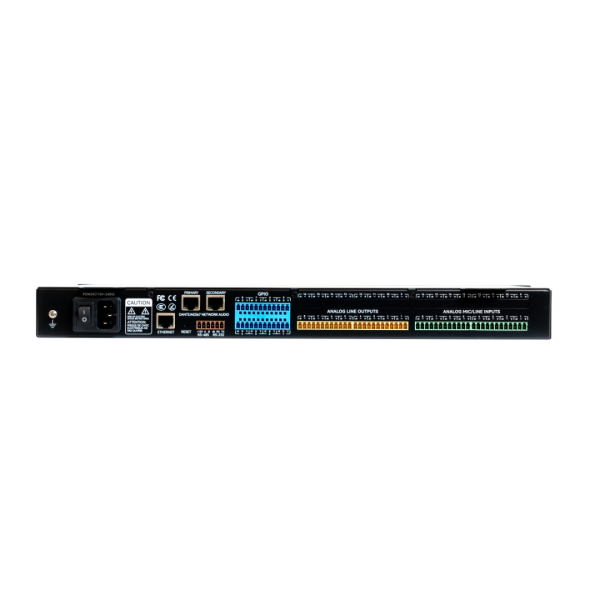 Matrice audio DSP, 8 ingressi mic/line e 8 uscite line, Dante 8x8, AEC